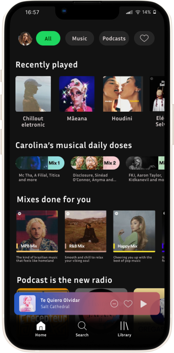 Spotify UI Redesign | Carolina Cachada UX/UI Designer